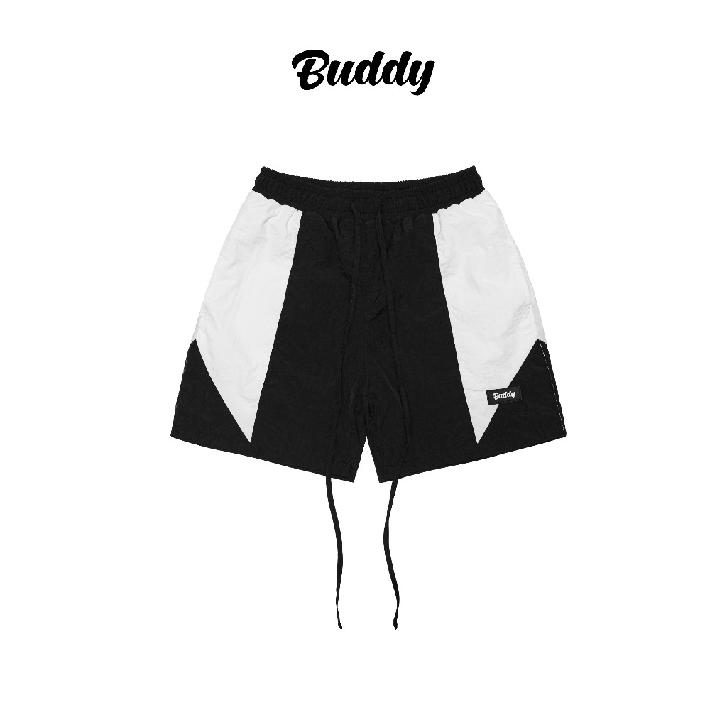 [BUDDY] Quần short vải dù nhăn lót lưới phối màu thể thao trên gối ...
