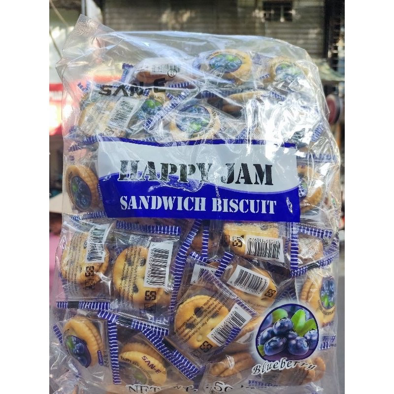 BÁNH QUY SANDWICH BISCUIT HAPPY JAM HƯƠNG VIỆT QUẤT/XOÀI/DÂU/CHANH LEO BỊCH 500g | Shopee Việt Nam