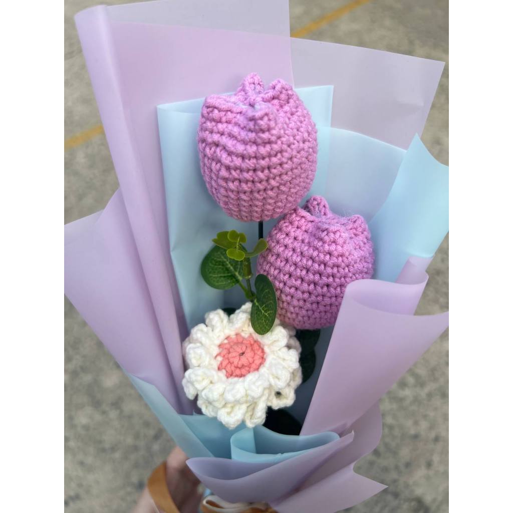 Hoa tulip len HANDMADE nhiều màu sắc làm quà tặng, trang trí | Shopee ...