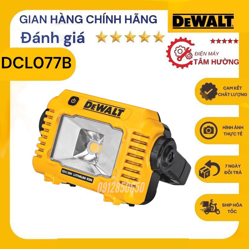 Đèn dewalt Dcl077 - Đèn pha công trường sử dụng pin 12v / 18v / 20v ...