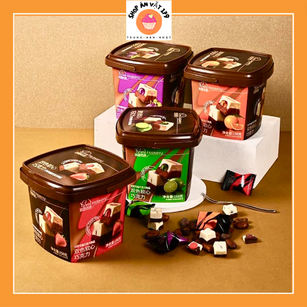 socola hoa quả 2 tầng nhân trái cây mềm mại hộp 158gram FASIMIYU | Shopee Việt Nam