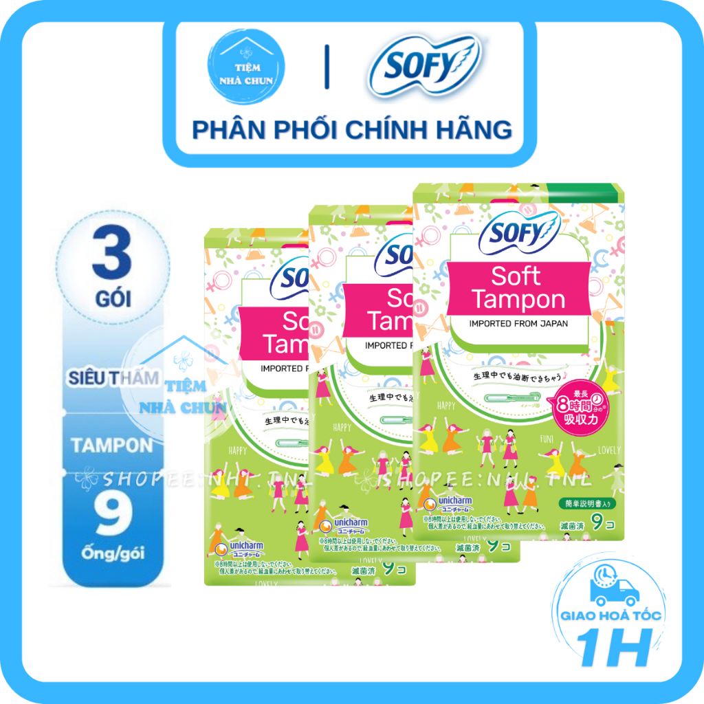 CHE TÊN BVS - BỘ 3 GÓI 9 Ống Băng Vệ Sinh Sofy Soft Tampon Super Siêu Thấm Nhật Bản - NHI.TNL ...