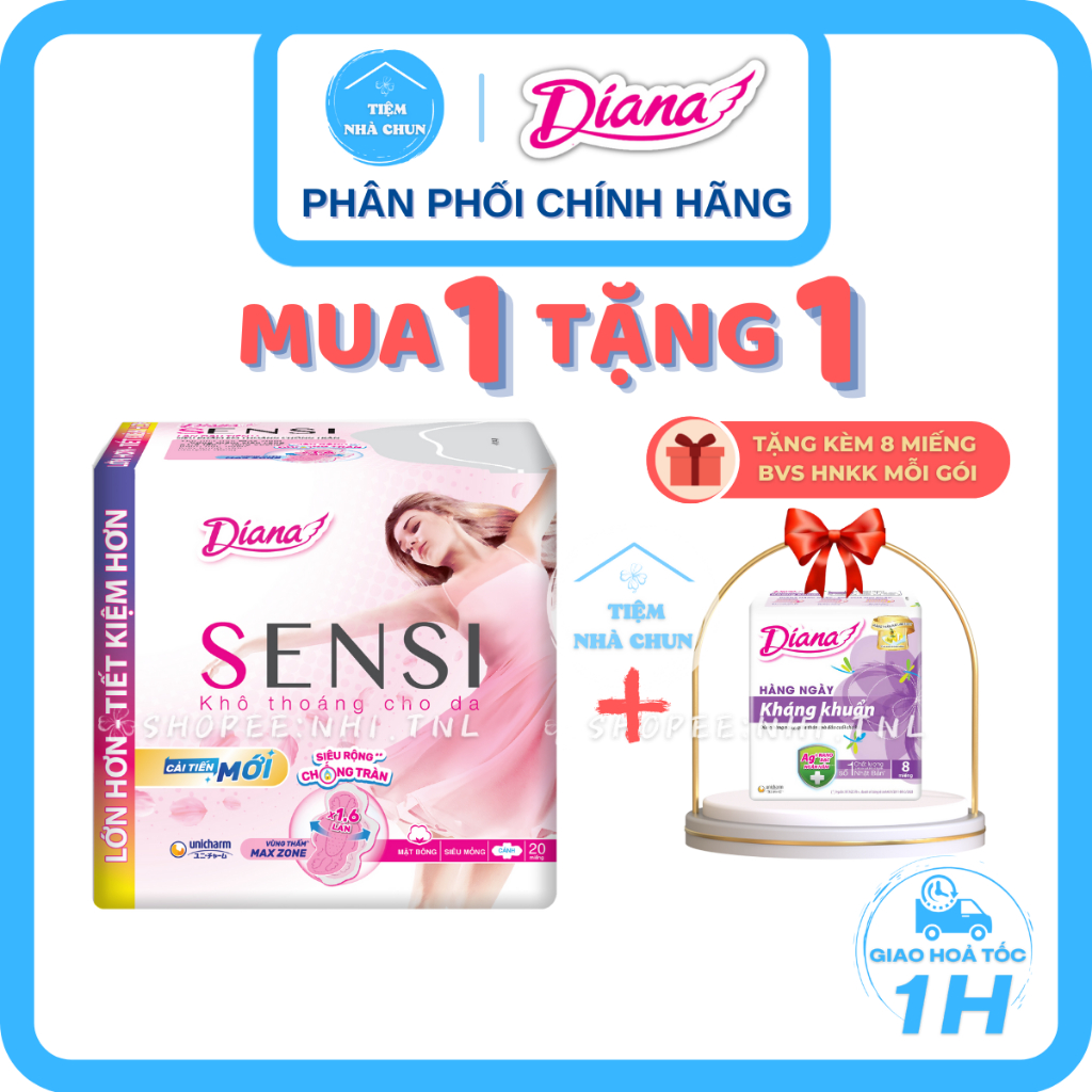 [CẢI TIẾN MỚ] [GÓI LỚN 20 MIẾNG BVS Sinh Diana Sensi Trắng] Băng Vệ ...