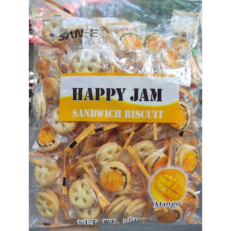 BÁNH QUY SANDWICH BISCUIT HAPPY JAM HƯƠNG VIỆT QUẤT/XOÀI/DÂU/CHANH LEO BỊCH 500g | Shopee Việt Nam