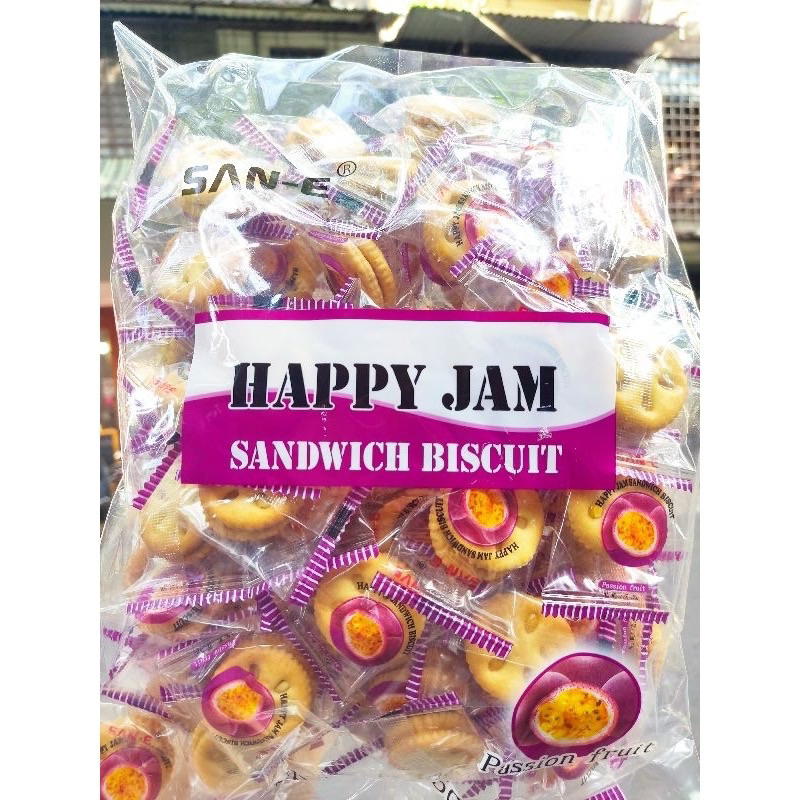 BÁNH QUY SANDWICH BISCUIT HAPPY JAM HƯƠNG VIỆT QUẤT/XOÀI/DÂU/CHANH LEO BỊCH 500g | Shopee Việt Nam