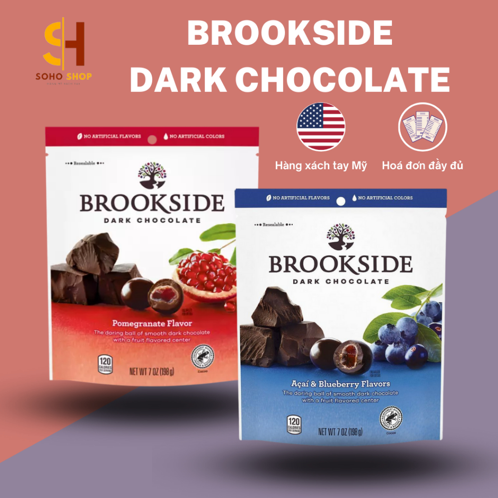 Brookside Dark Chocolate nhân Acai & Blueberry và Pomegranat - SOCOLA ...