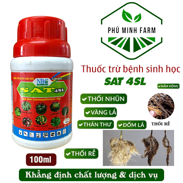 Trừ nấm bệnh cây trồng SAT 4SL (100ml); trừ bệnh thối nhũn, héo xanh ...
