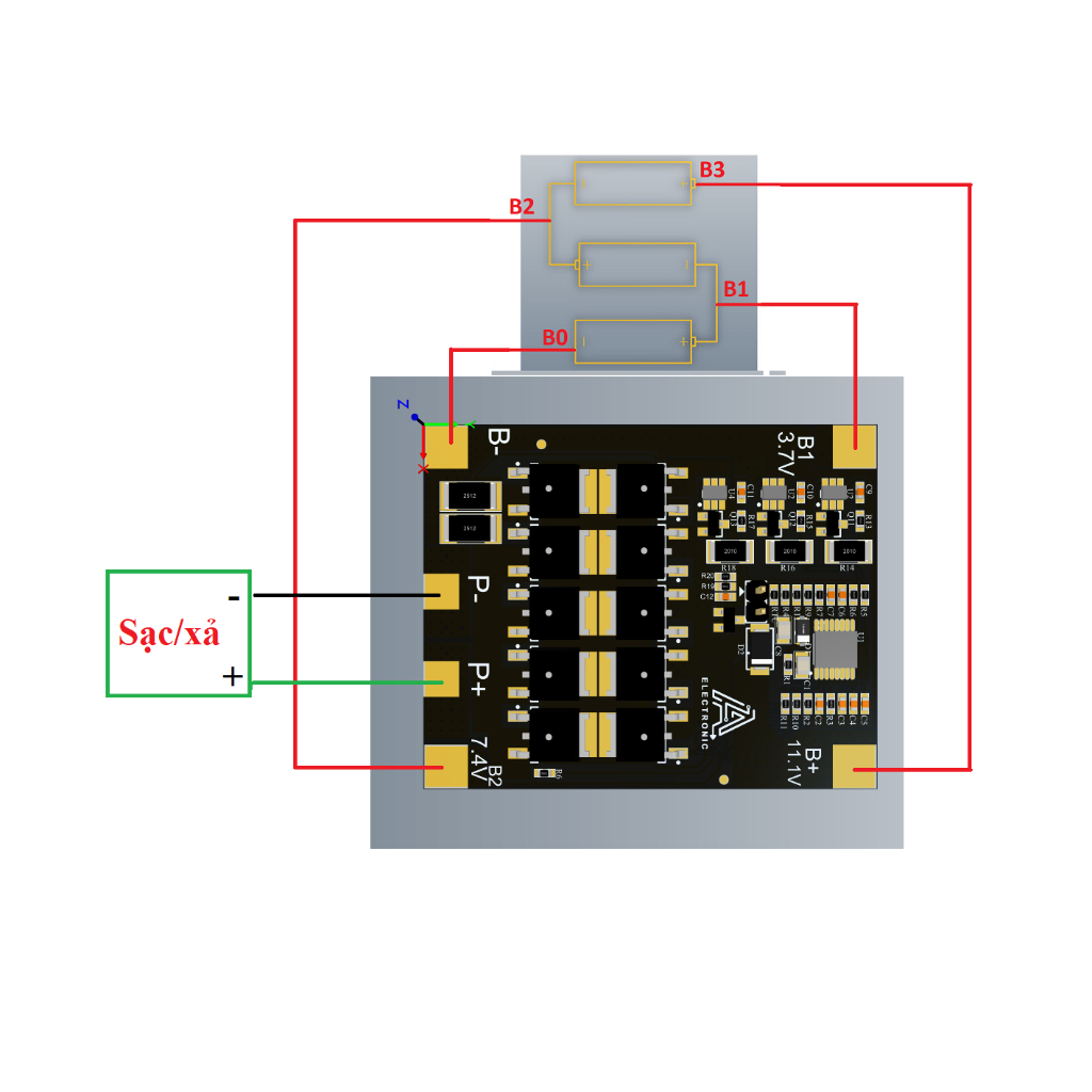 Mạch BMS 3S 40A 12.6v pin 3.7V (Ver 3.1) sạc xả quản lí cell pin, có ...