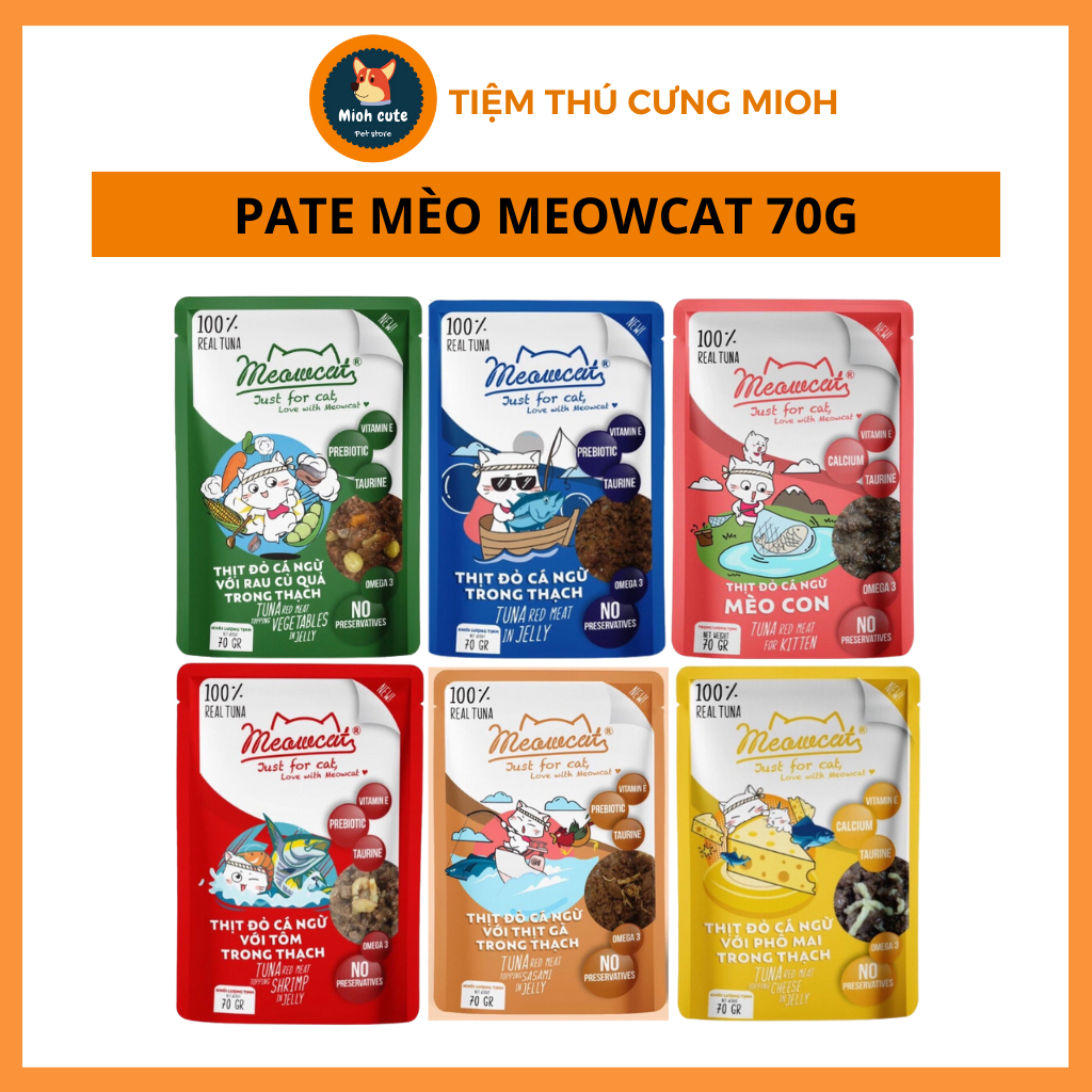 Pate mèo Dạng thạch Meowcat 70g cho mèo con và mèo trưởng thành | Shopee Việt Nam