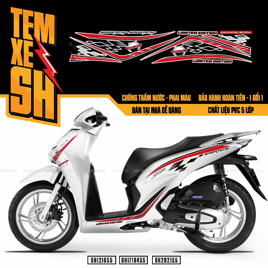 Tem SH Hiện Đại Đời 2022 2021 2020 2019... | SH55 | Team Decal Rời Hình Dán Xe Máy SH 150i Chống ...