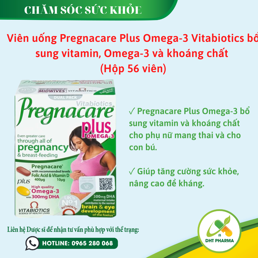Viên uống Pregnacare Plus Omega-3 Vitabiotics bổ sung vitamin, Omega-3 ...