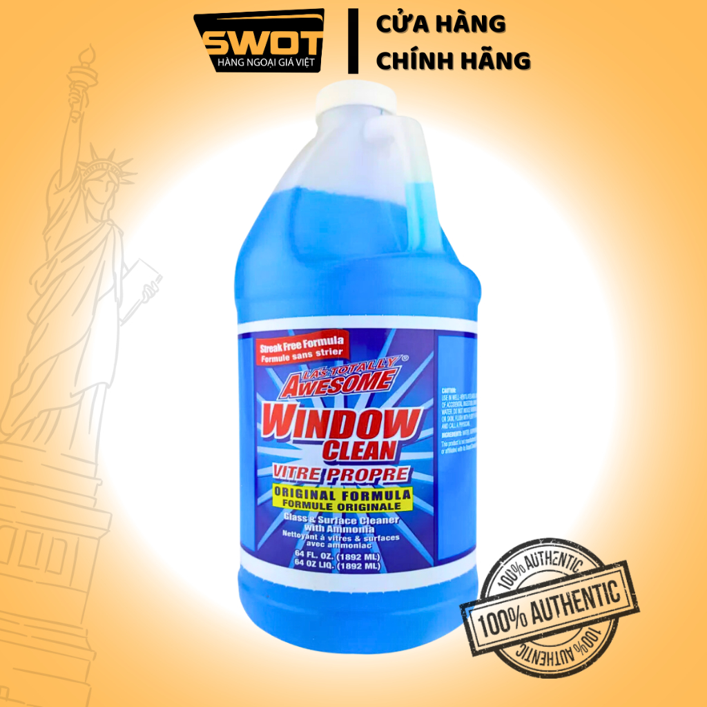 Nước lau kính Awesome Window Clean Mỹ 1892ml, Nước rửa kính Mỹ cao cấp ...