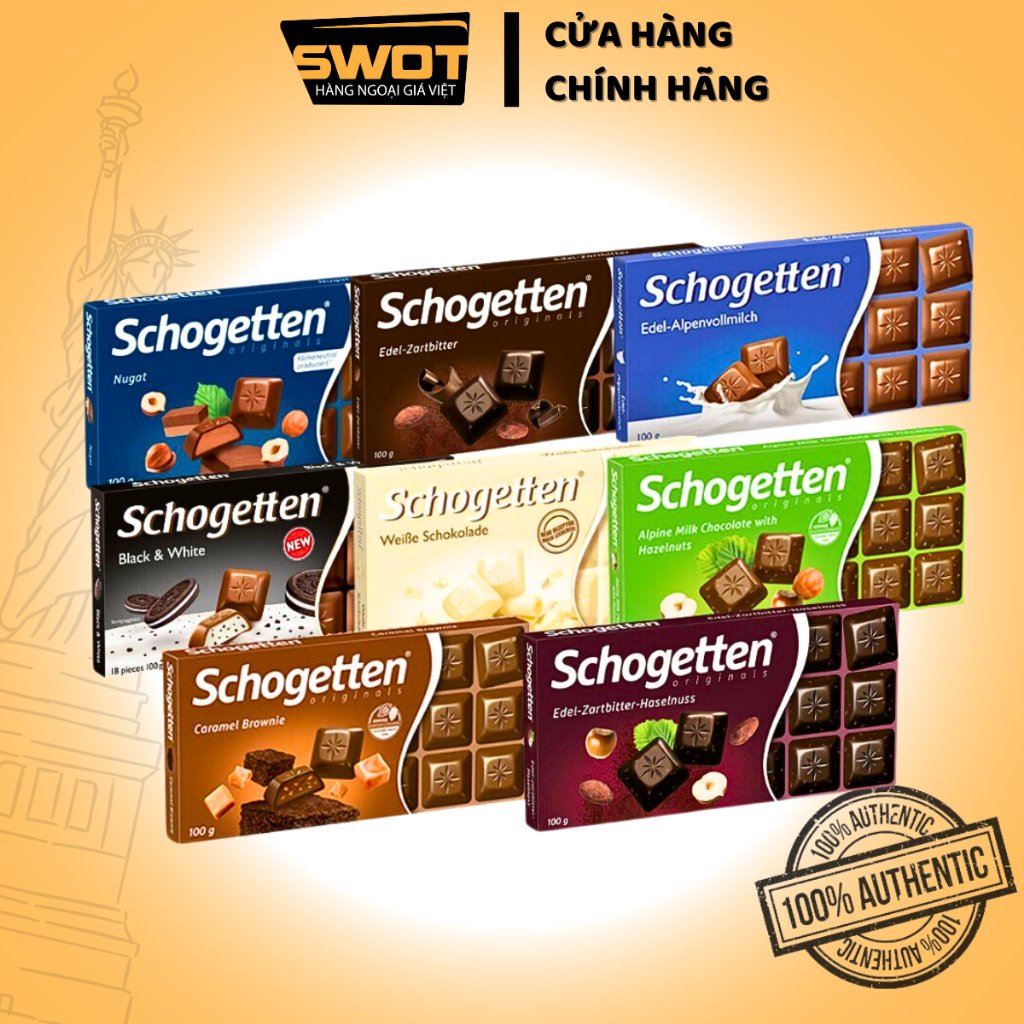 Socola Schogetten Đức 100g 18 viên nhiều vị, Chocolate Thanh thơm ngon ...