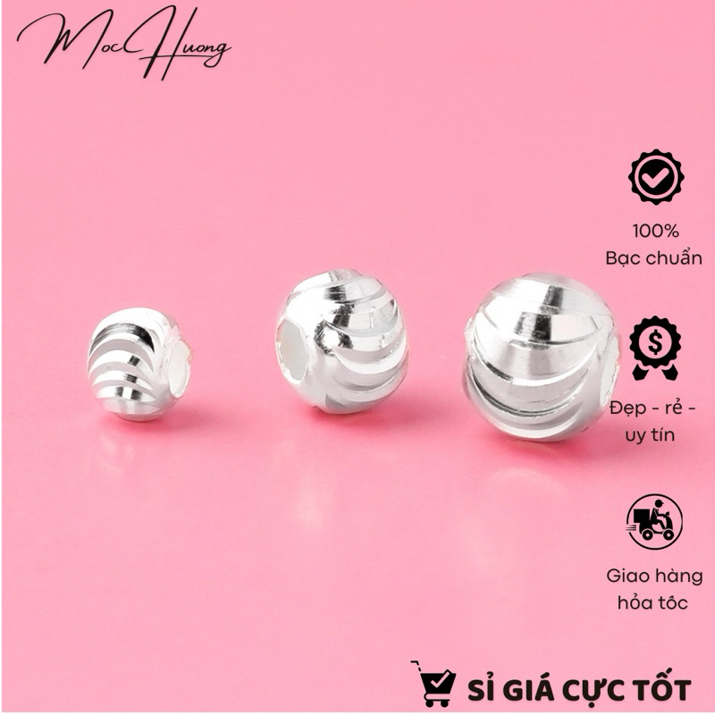 [S925] Charm bi phay bạc 4mm - MH948 | Shopee Việt Nam