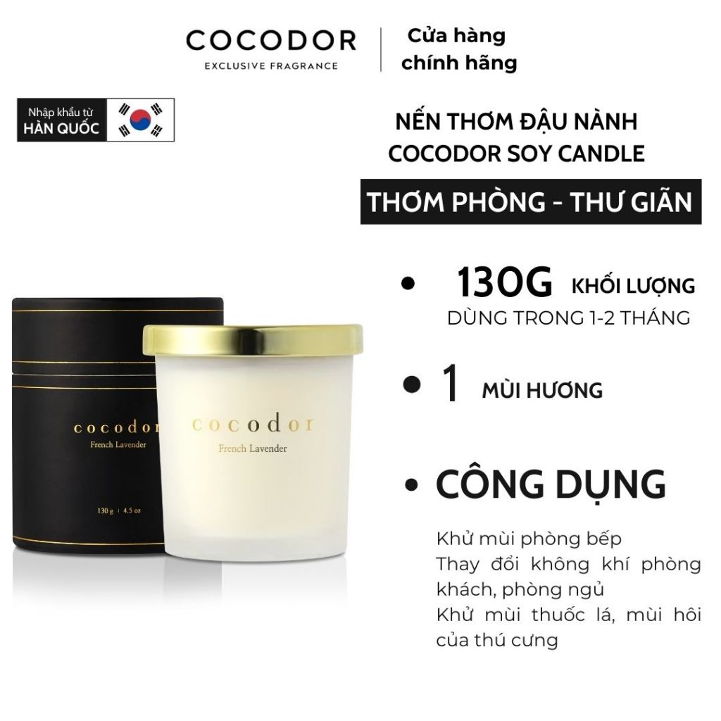 Nến Thơm Cao Cấp Hàn Quốc Chiết Xuất Từ Đậu Nành Cocodor Soy Candle 130g | Shopee Việt Nam
