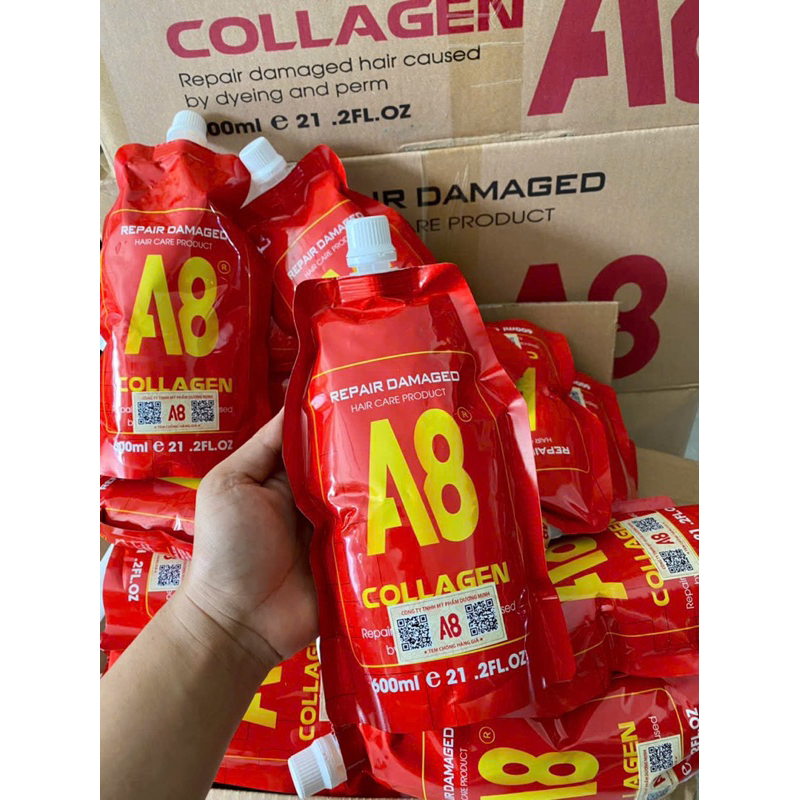 [ COLLAGEN A8 ] HẤP DẦU Ủ TÓC COLLAGEN A8 600ml CAO CẤP túi 600ml- 🔥 ...