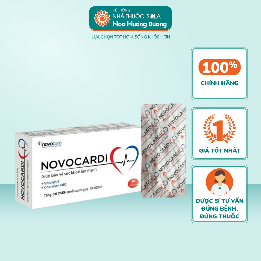 Viên uống bổ tim Coenzyme Q10 Novocare - Novocardi giảm nguy cơ xơ vữa ...