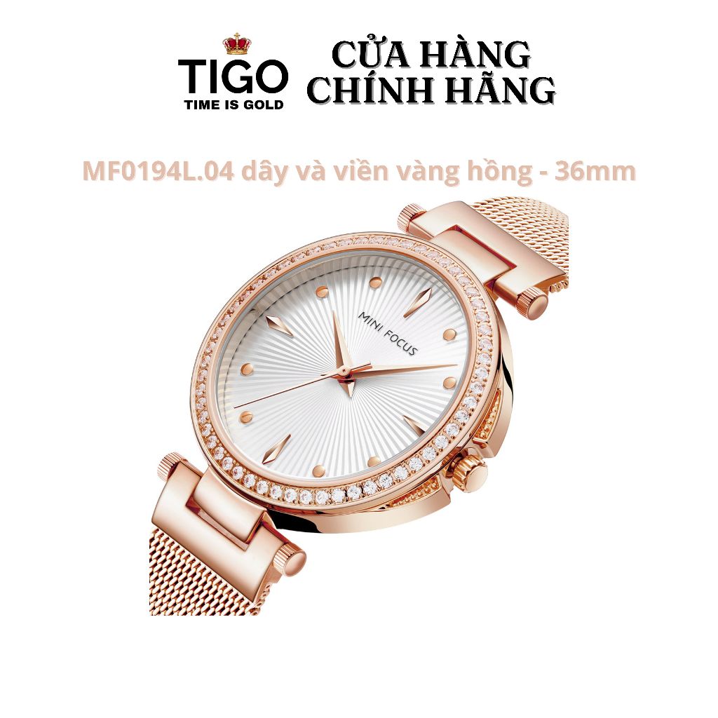 Đồng Hồ Nữ MINI FOCUS MF0194L.04 Dây Thép Vàng Hồng Viền Vàng Hồng Thép Không Gỉ Mặt Tròn 36mm ...