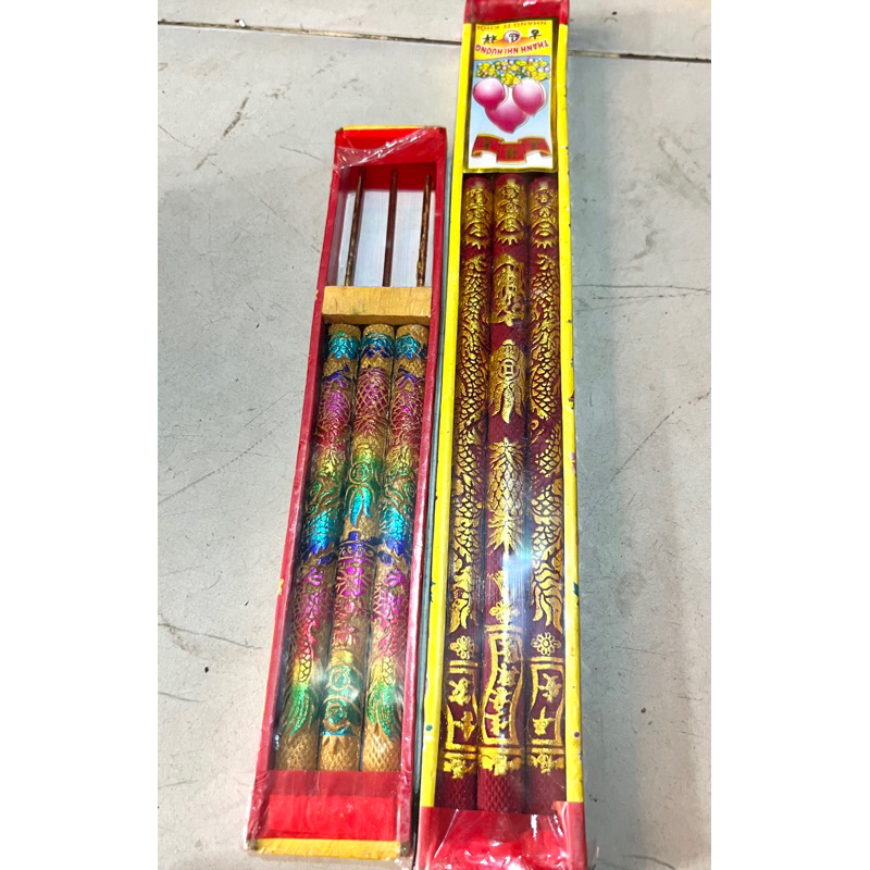 Nhang 3 cây lớn khắc hoa văn Long Phụng Đỏ - 7 màu | Shopee Việt Nam