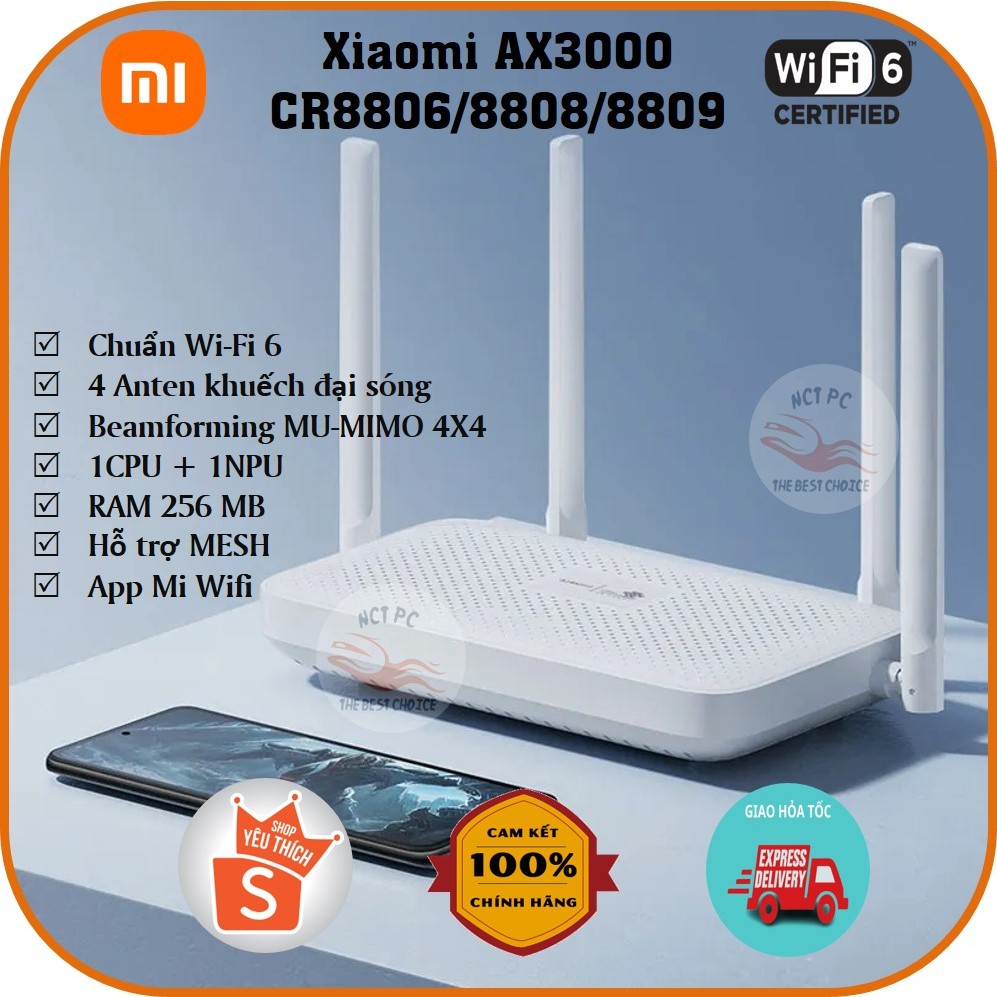 [TIẾNG ANH] Bộ Phát Wifi Mesh Wifi 6 Xiaomi CR8806/CR8808/CR8809 AX3000 | Shopee Việt Nam