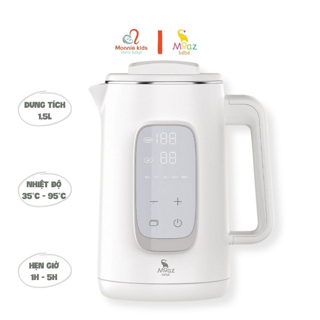 Bình đun nước pha sữa giữ nhiệt Moaz Bebe MB070 1.5L đun sôi khử clo ...