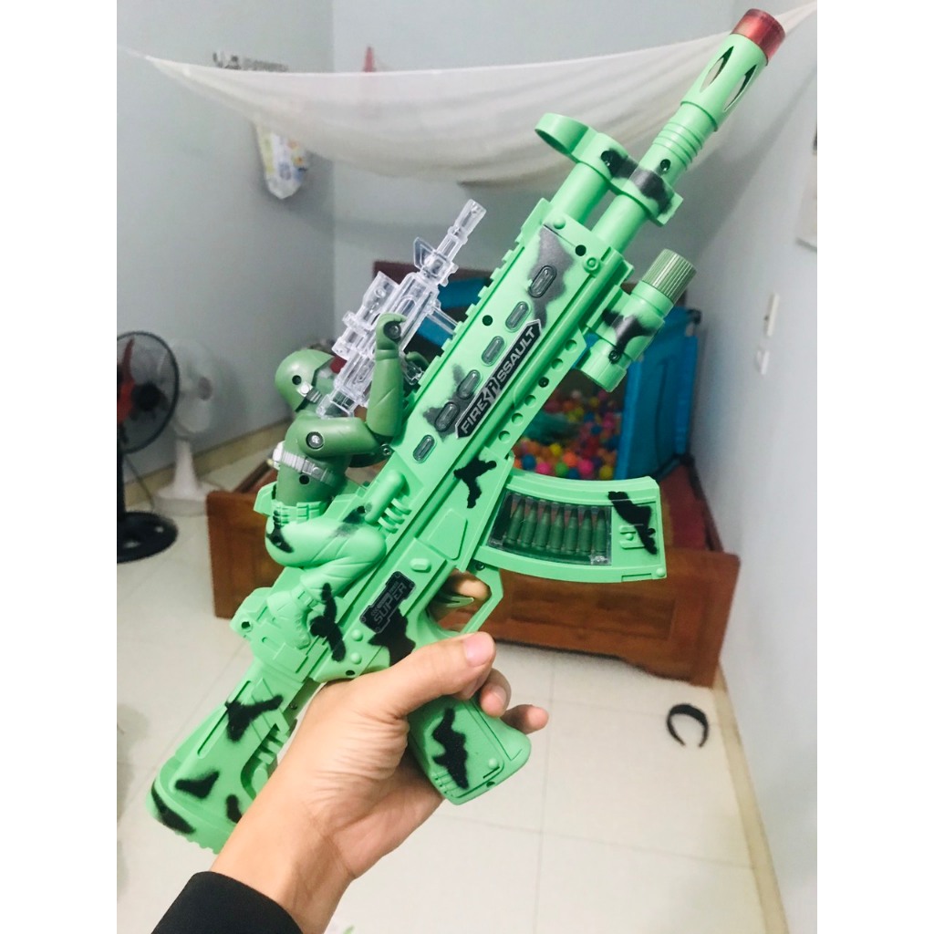 Súng nhựa chạy pin AK 47 phát đèn nhạc cho bé trai đồ chơi trẻ em Din Shop | Shopee Việt Nam