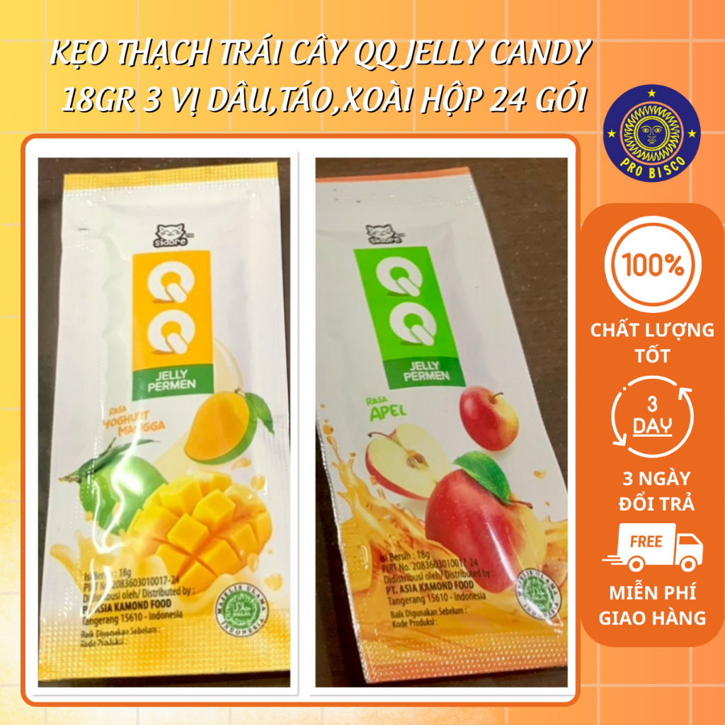 KẸO THẠCH TRÁI CÂY QQ JELLY CANDY 18GR 3 VỊ DÂU,TÁO,XOÀI HỘP 24 GÓI | Shopee Việt Nam