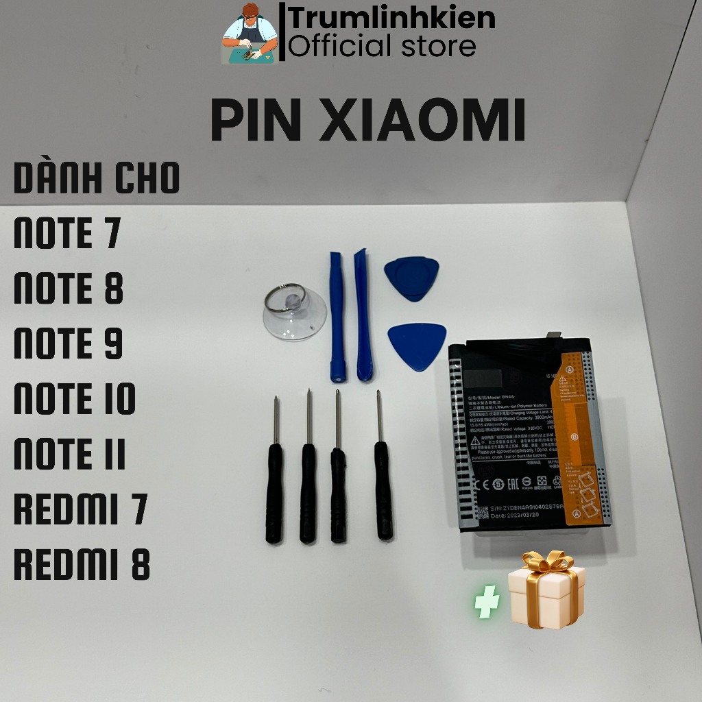 Pin chuẩn XIAOMI Note 7 Note 8 Note 9 Note 10 Note 11 Redmi 7 Redmi 8 Redmi 9 Pin chuẩn Xiaomi ...