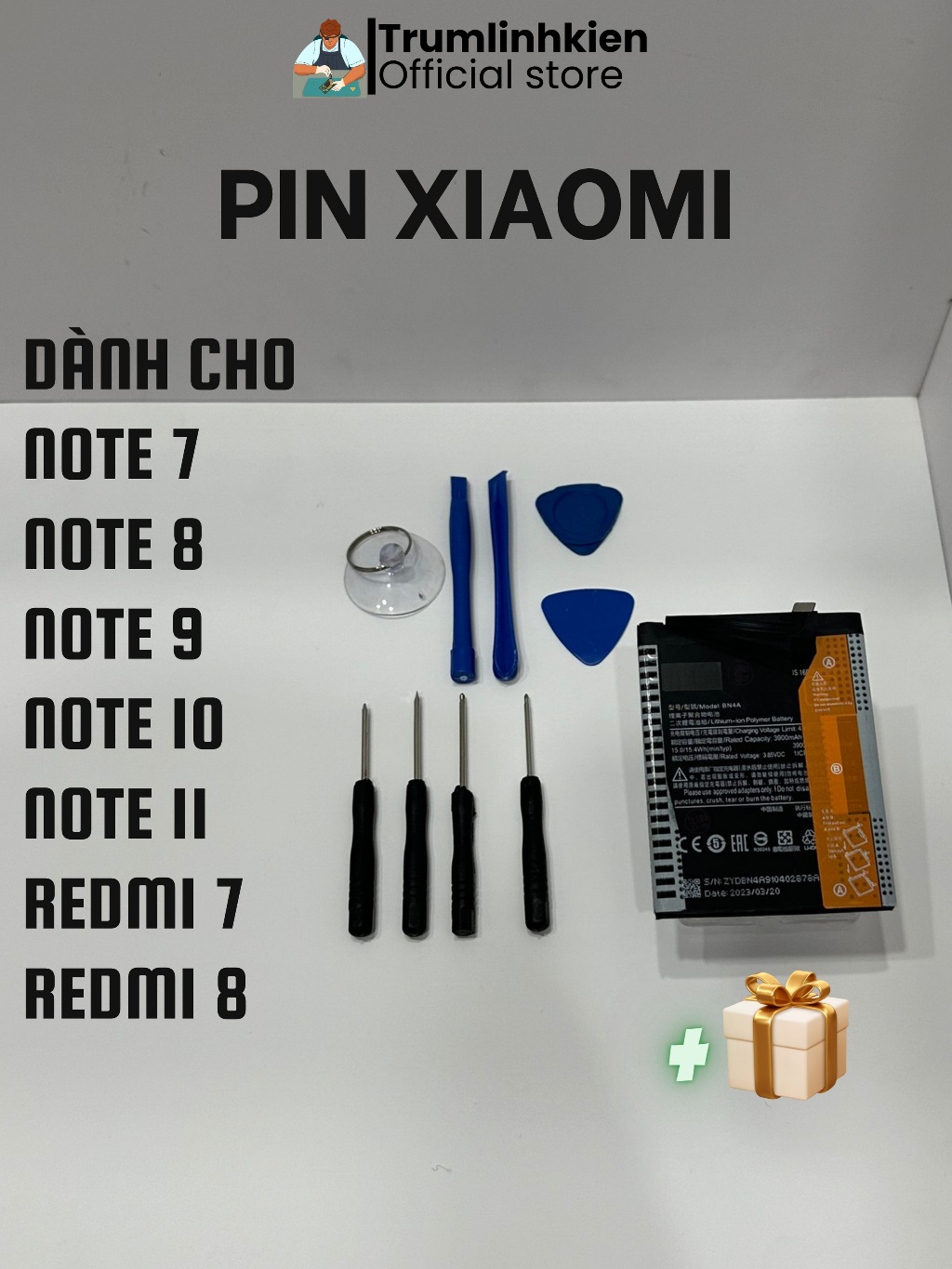 Pin chuẩn XIAOMI Note 7 Note 8 Note 9 Note 10 Note 11 Redmi 7 Redmi 8 ...