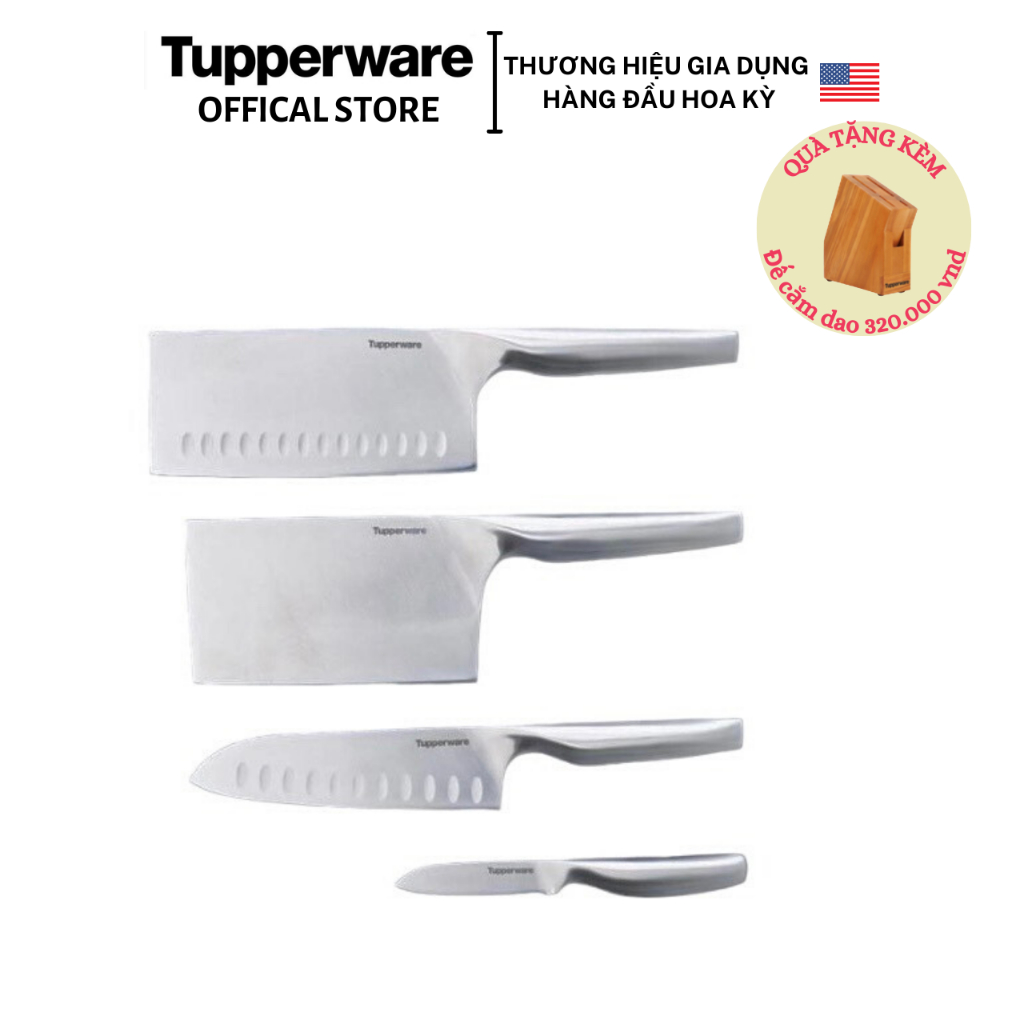 Bộ dao Tupperware Mastro Knives Set 4 - Thép không gỉ nguyên khối ...