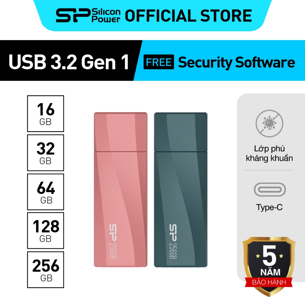USB Silicon Power Mobile C07 Xanh/Hồng Type-C USB 3.2 Gen 1 Truyền dữ ...