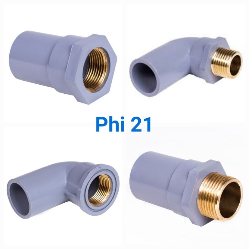 Co cút, nối, tê ren đồng 21 ống nhựa phi 21 PVC | Shopee Việt Nam