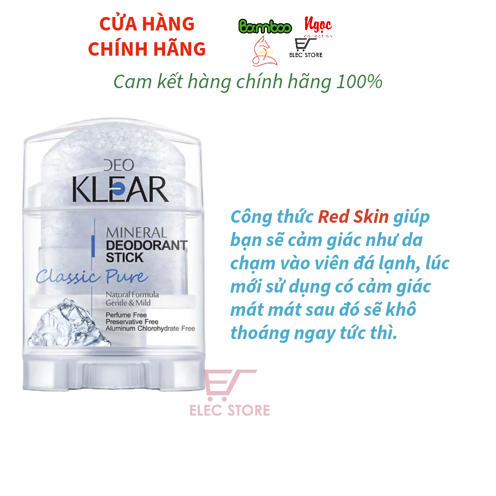 Lăn khử mùi đá khoáng Deo Klear Thái Lan 70g | Shopee Việt Nam
