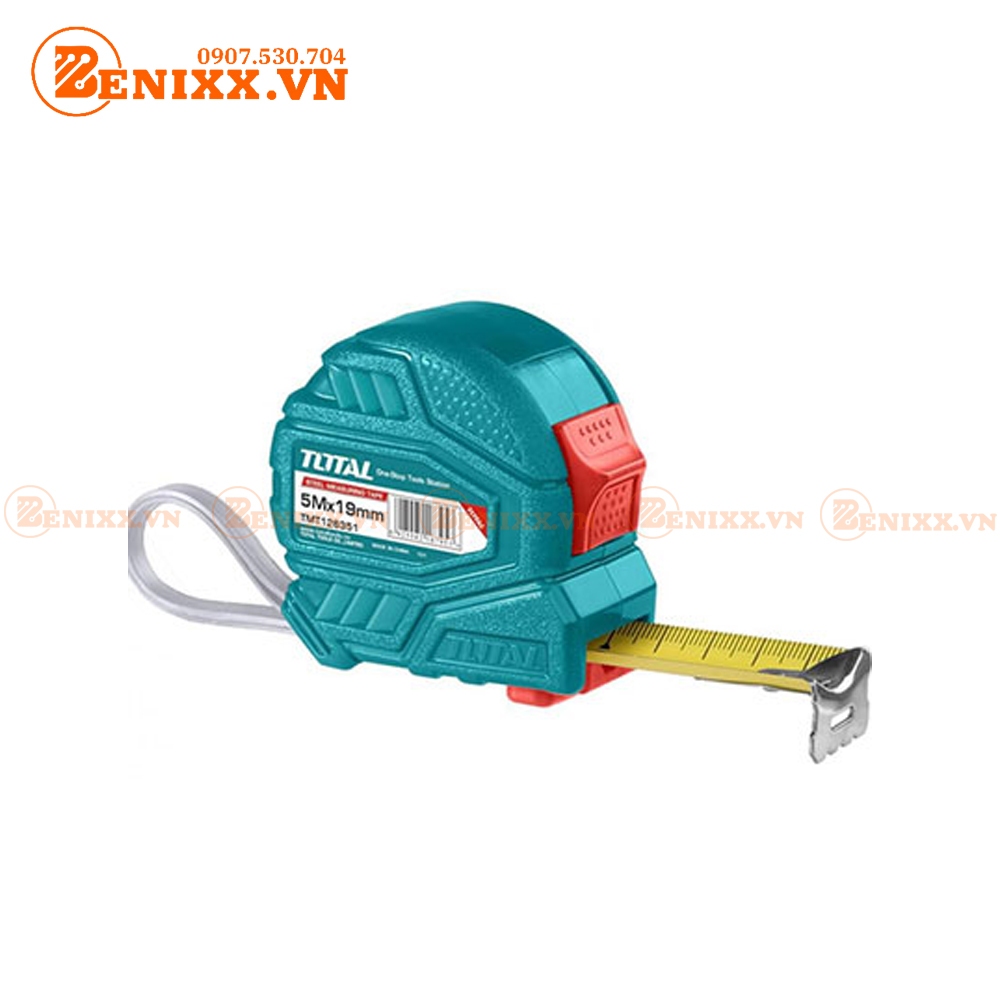 Thước cuộn thép nền vàng Total kích thước 3m, 5m Vỏ nhựa ABS chống va ...