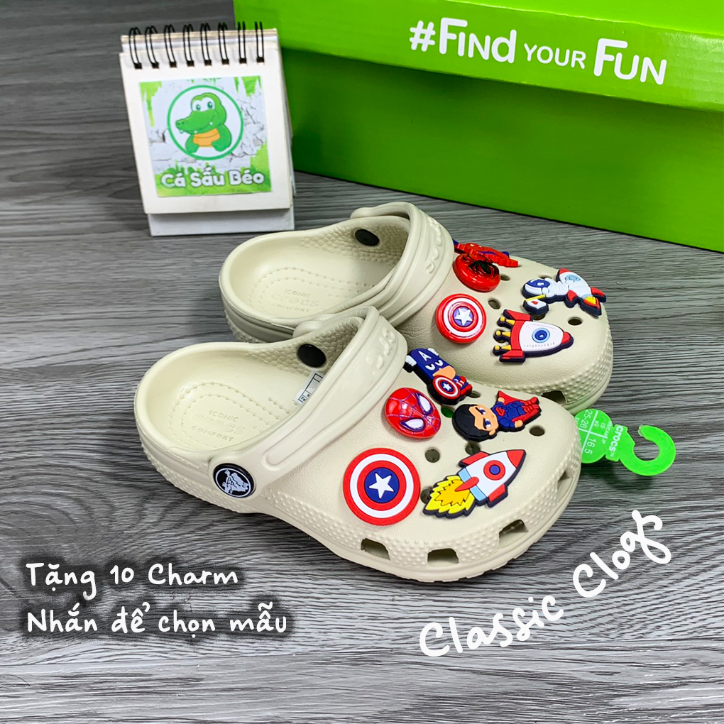 Dép sục Cross trẻ em Classic màu Kem - Be hàng loại 1 xịn nhiều màu ...