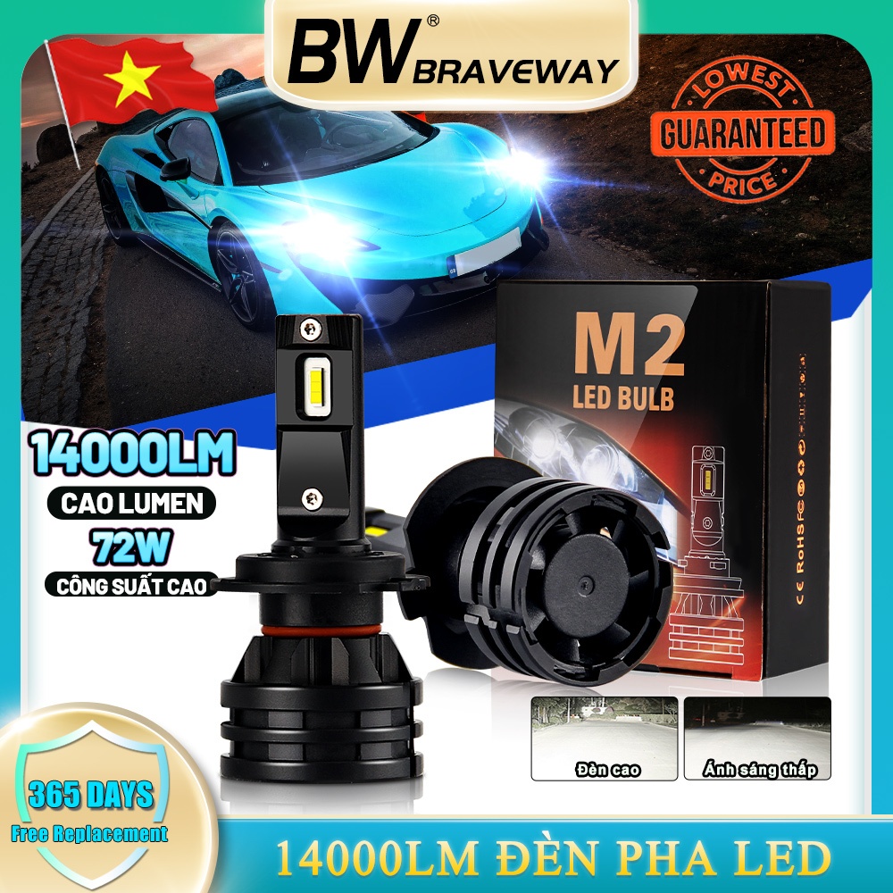 [Bộ 1/2 bóng]đèn pha led/cos led xe hơi/xe máy ô tô CanBus 100W 12V 24V ...