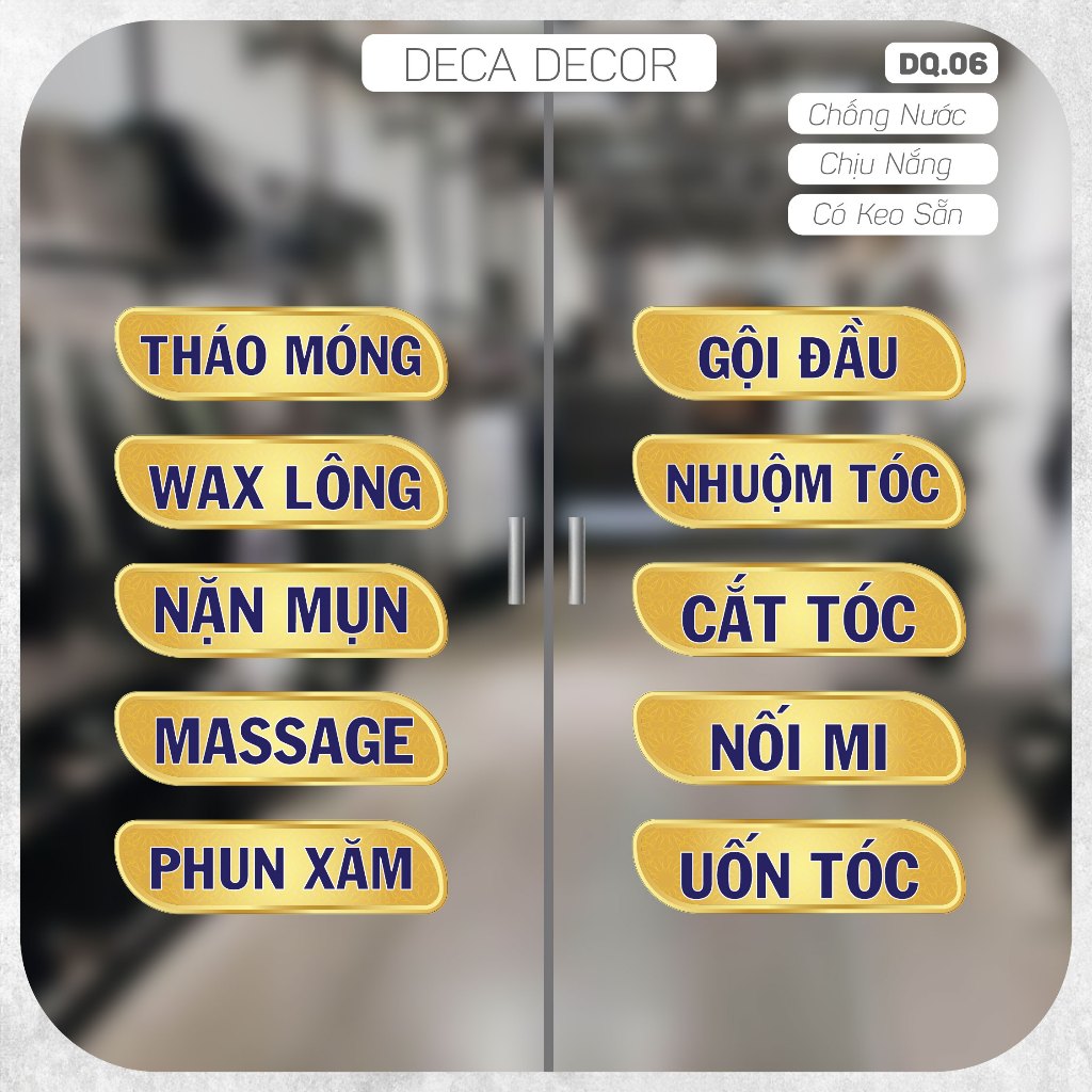 Decal TRANG TRÍ TIỆM NAIL, TIỆM TÓC - Hình dán chống nước, chống nắng ...