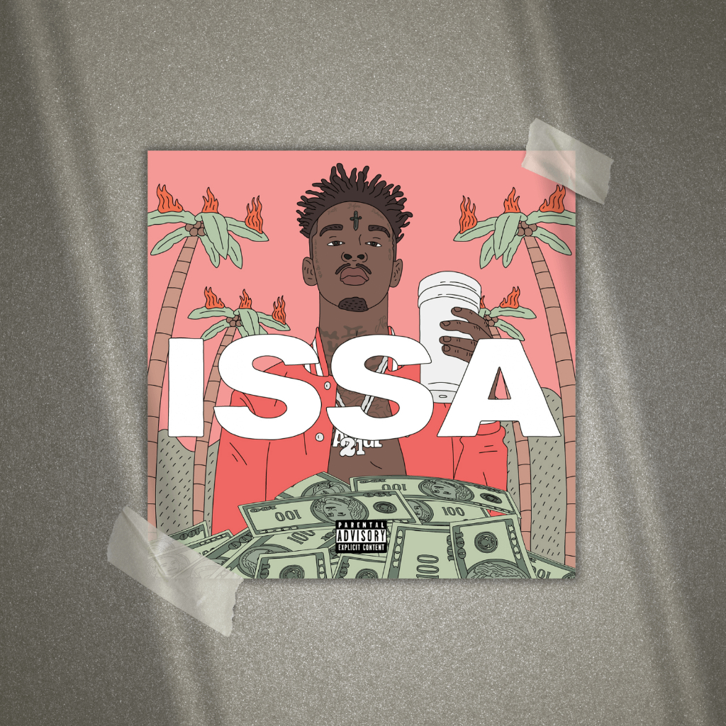 Poster 21 SAVAGE, album cover ISSA, áp phích dán tường decor phòng bền ...