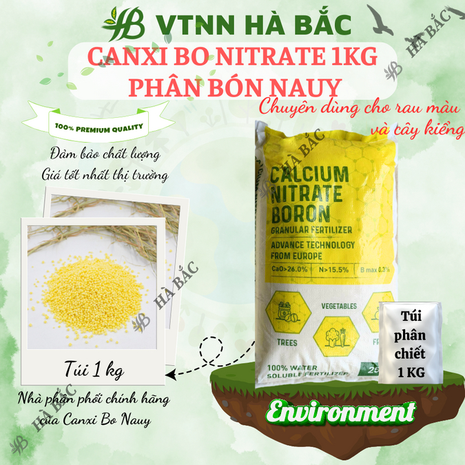 Phân Canxi Bo Nitrat Nauy Túi 1kg (bán lẻ) - Giúp Lớn Củ, Phì Trái ...