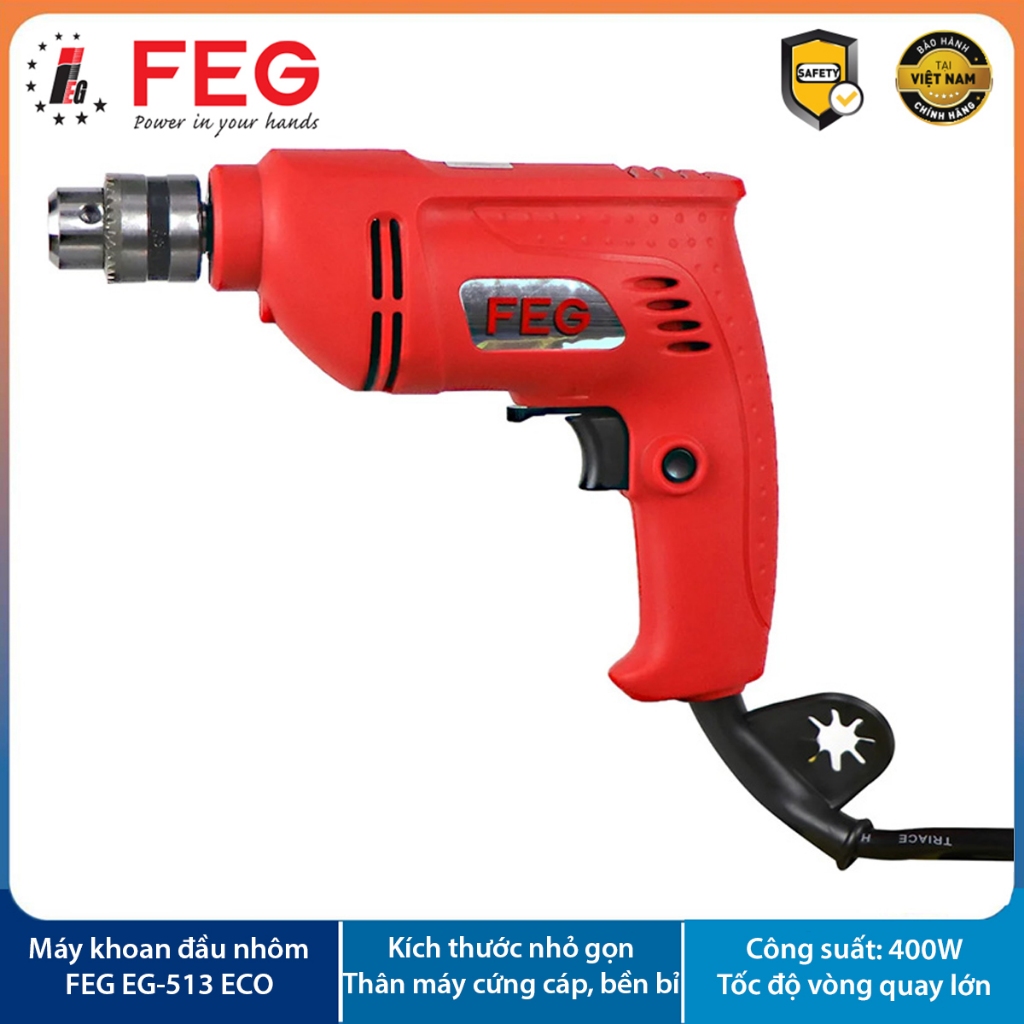 Máy khoan động lực 10mm FEG EG-513 ECO - Hàng chính hãng - Bảo hành 3 tháng | Shopee Việt Nam