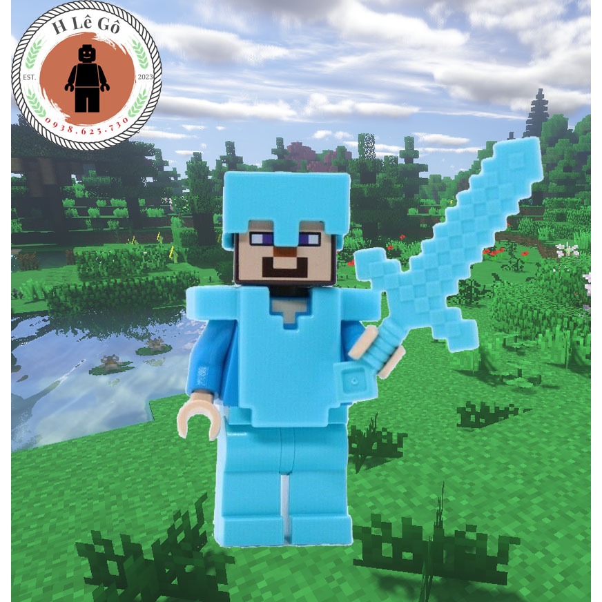 Steve giáp và kiếm kim cương Minecraft Steve full Diamond mới full Seal ...