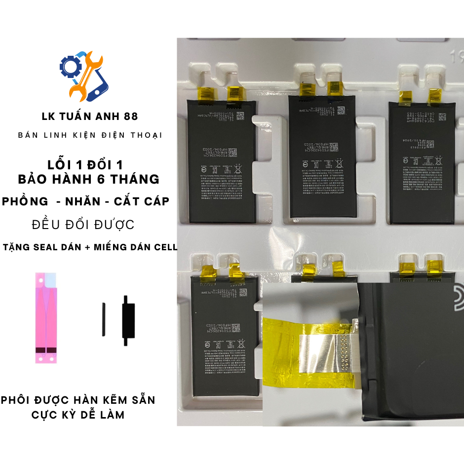 Phôi / Cell hàn pin điện thoại - Từ ( X - 14PM ) được hàn kẽm sẵn cực ...