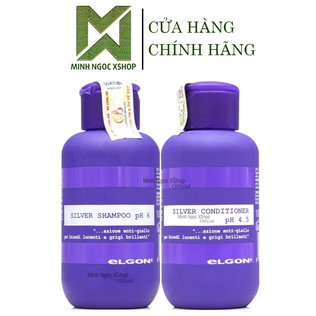 Dầu gội xả tím khử vàng Elgon Colorcare Silver 100ML, dành cho tóc tẩy ...
