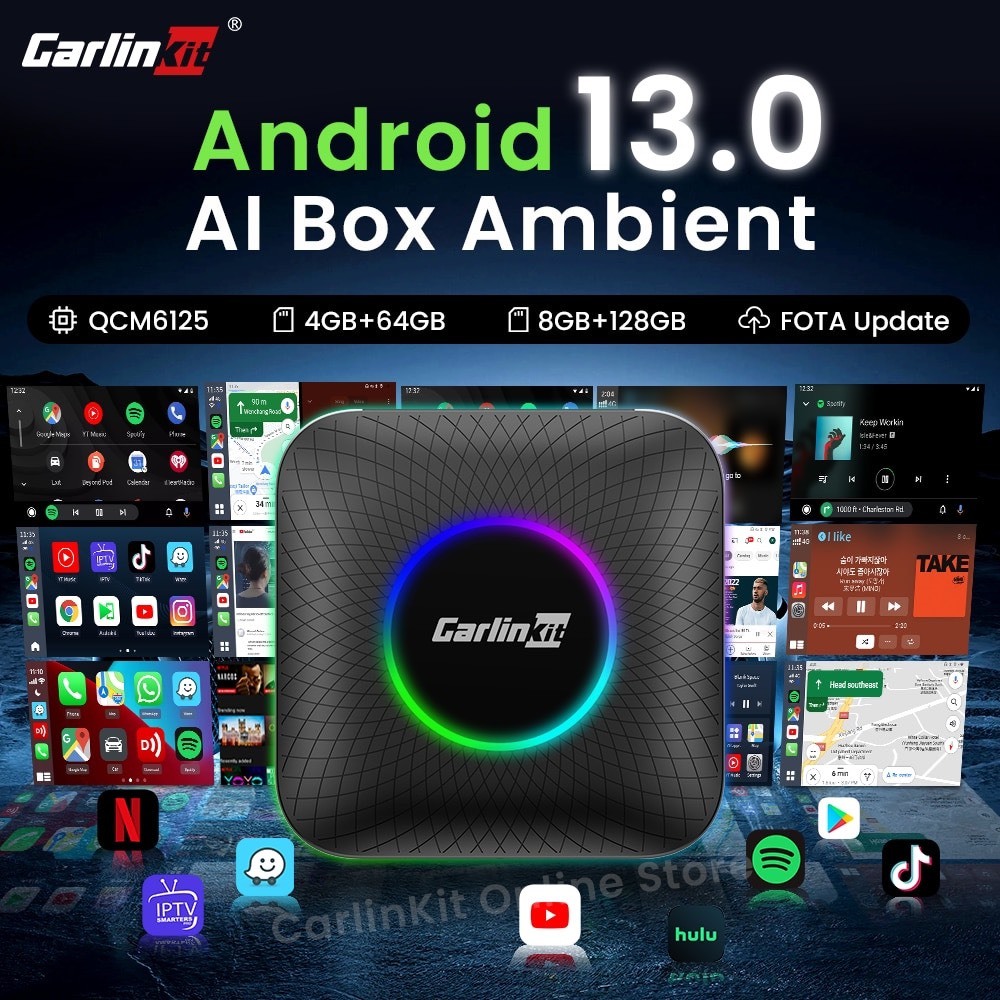 Android box carlinkit ram 8-128gb ( tặng kèm sim 4g ) chip 6225 mới ...