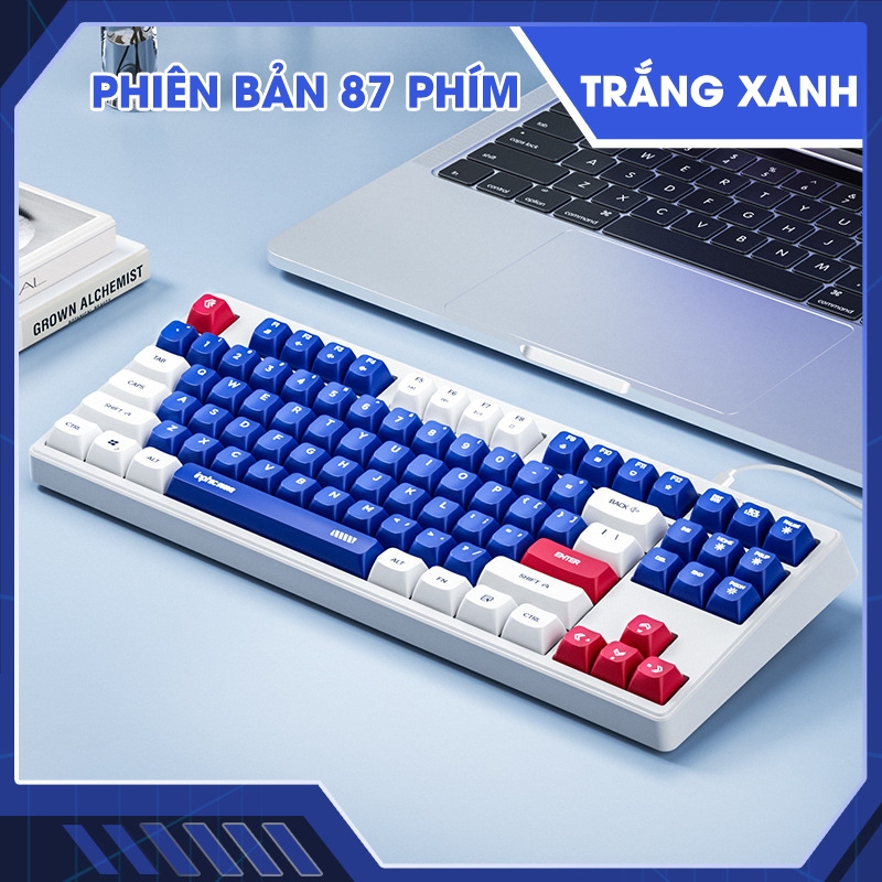Bàn phím máy tính giả cơ TEKKIN INPHIC K902 Gundam có dây gaming TKL 87 key silent chống ồn type ...