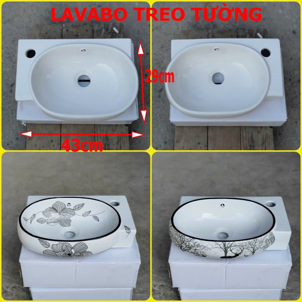 LAVABO MINI NHỎ Chậu rửa mặt lavabo góc treo tường 422NA, men NANO ...