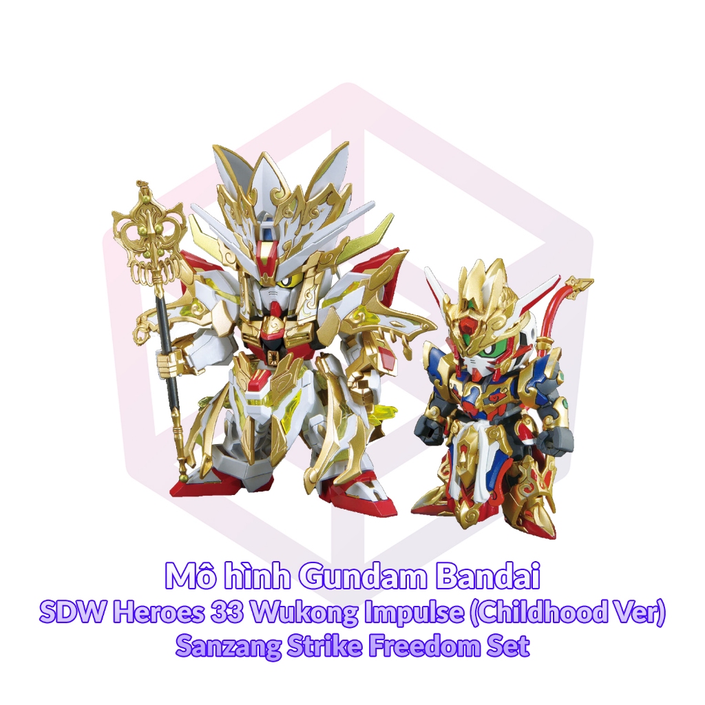 Mô hình Gundam Bandai SDW Heroes 33 Wukong Impulse (Childhood Ver) & Sanzang Strike Freedom Set ...