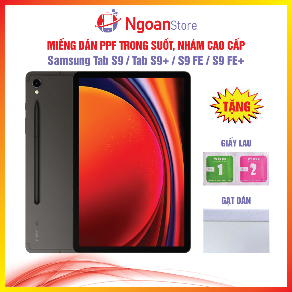 Miếng dán PPF Samsung Galaxy Tab S9 FE S9 FE + S9 S9+ chống bám vân tay phục hồi vết xước ...