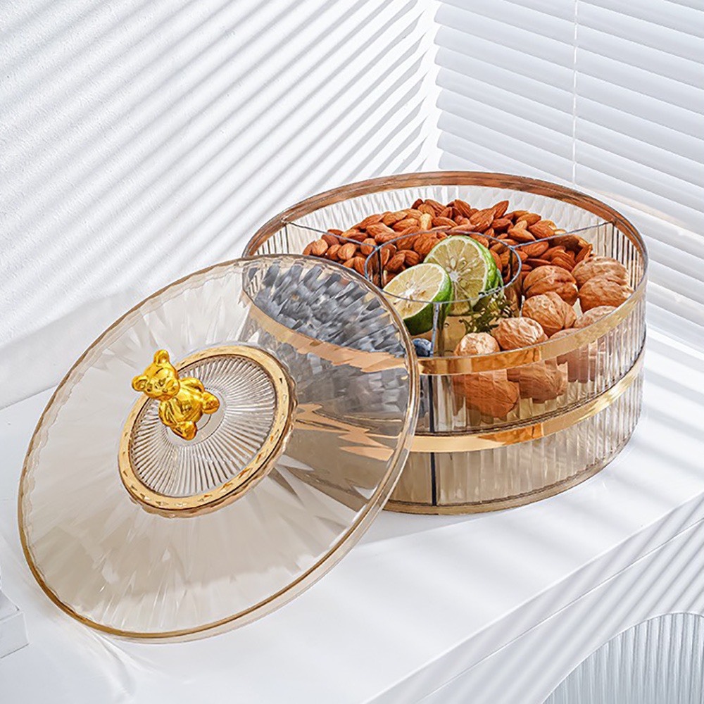 Khay Đựng Mứt Tết 2 Tầng 2024 đựng Bánh Kẹo đựng Trái Cây Sấy Khô đồ ăn Vặt Nắp Có Nắp Hình