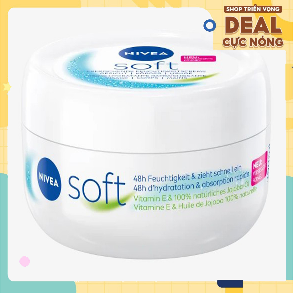 KEM DƯỠNG ẨM DA NIVEA SOFT 200ML chính hãng giúp mềm da giảm nứt nẻ ...